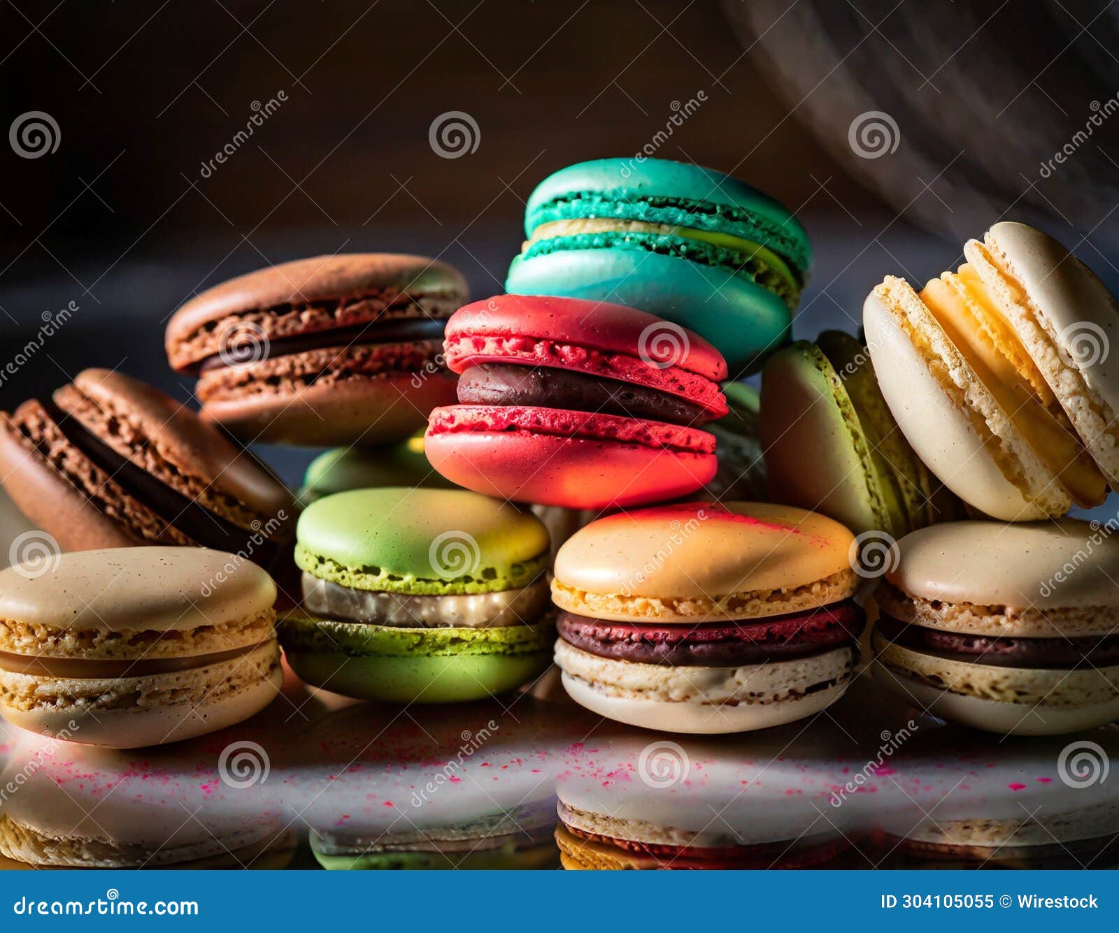 A Group of Different Types of Macarons Next To Each Other Stock Image ...