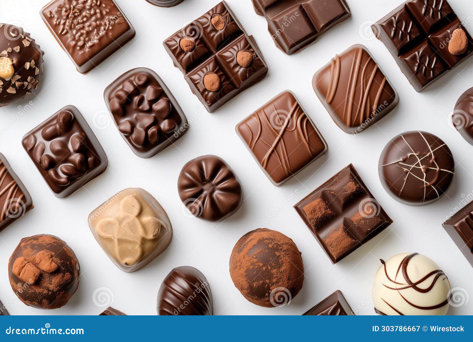 A Bunch of Chocolates that are in Different Shapes and Sizes Stock ...