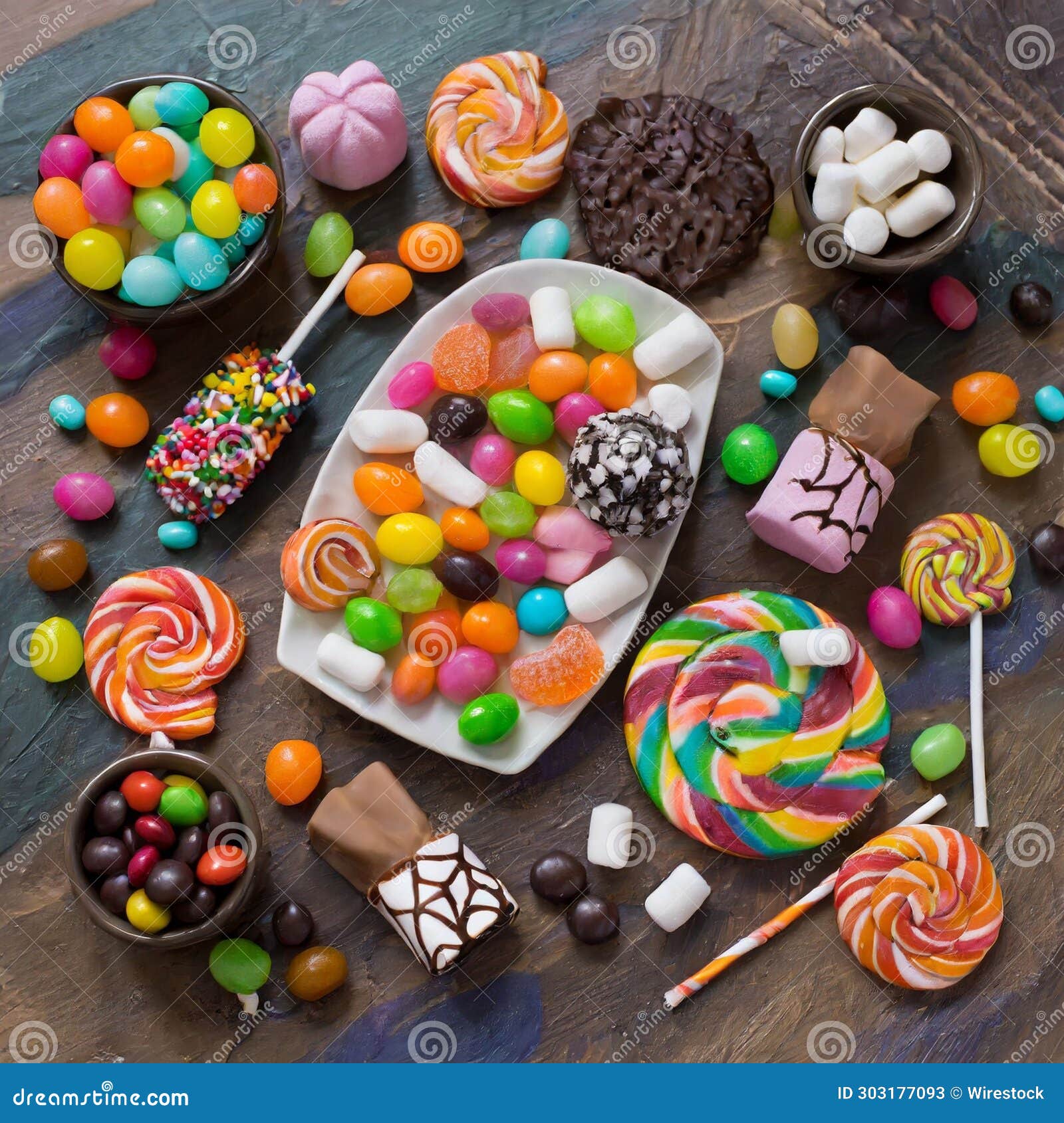 AI Generated Illustration of an Assortment of Various Candies and ...