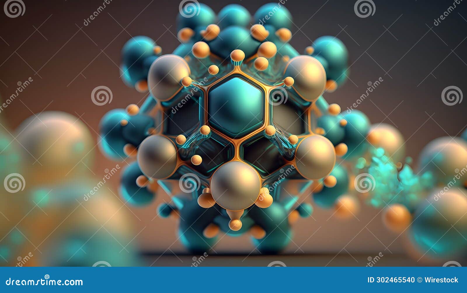 AI Generated Illustration of an Atom with Its Nucleus and Electrons Stock Illustration ...