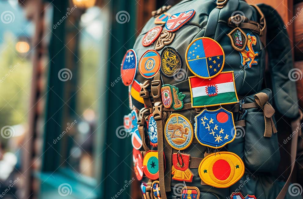 AI-generated Illustration of a Backpack Adorned with an Array of ...