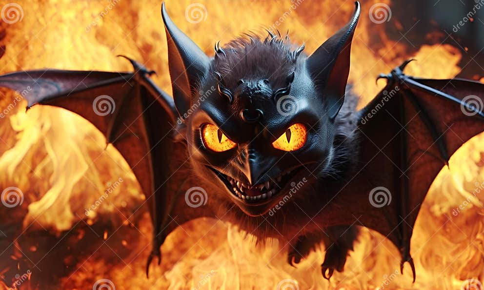 AI Generated Illustration of Bats in Hell Stock Illustration ...