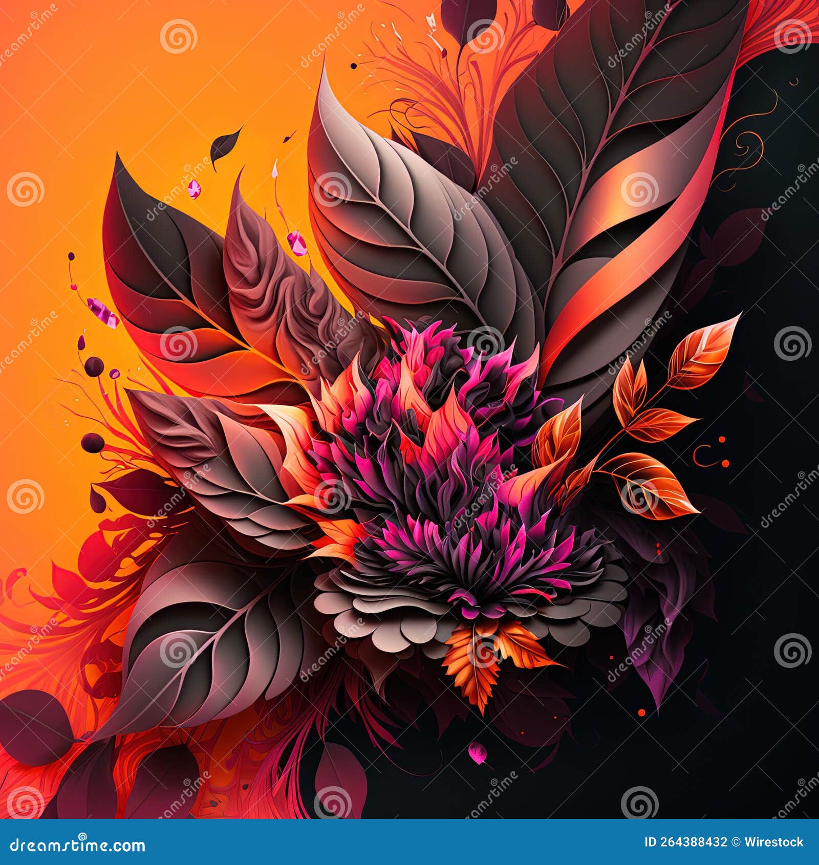 AI Generated Illustration of a Beautiful Floral Pattern Stock ...