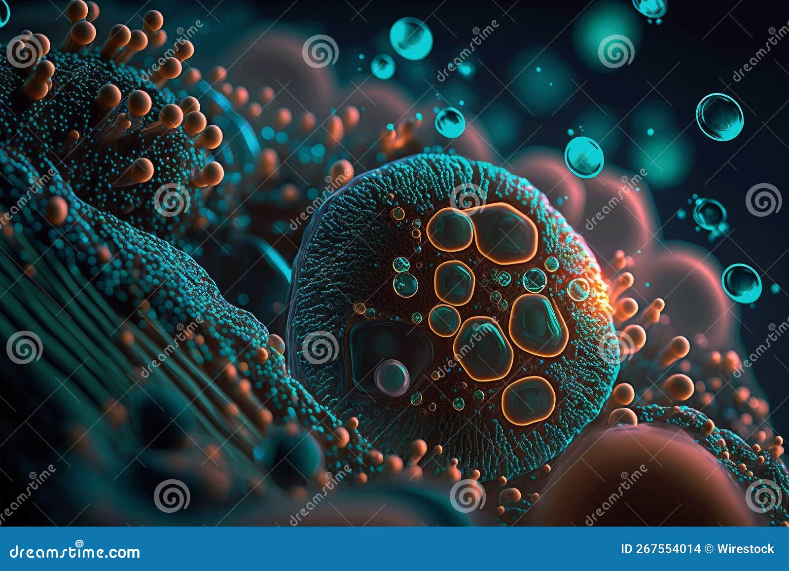 AI Generated Illustration of the Beautiful Glowing Microscopic Details ...