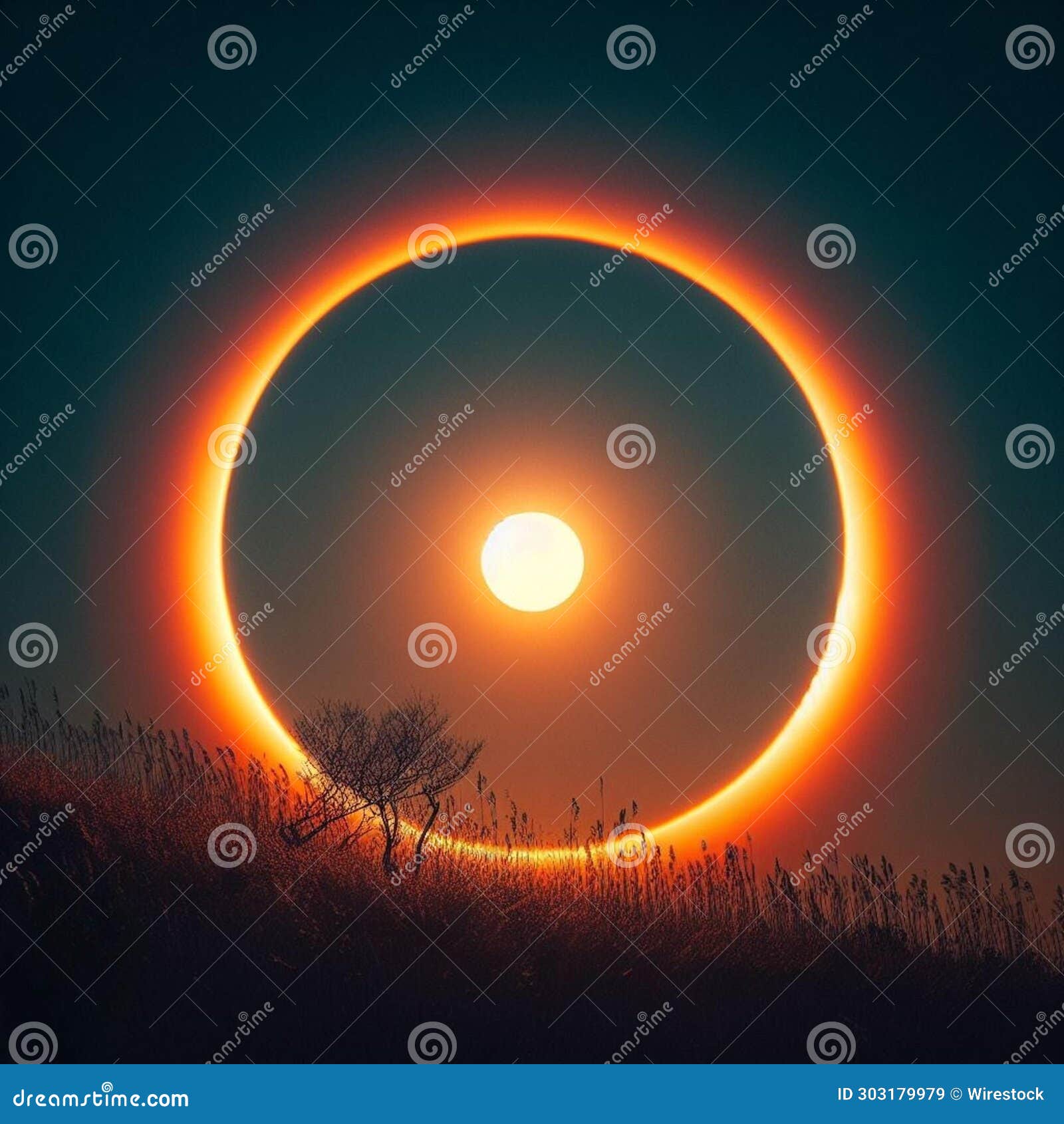 AI Generated Illustration of the Beautiful Solar Eclipse Stock Illustration - Illustration of ...