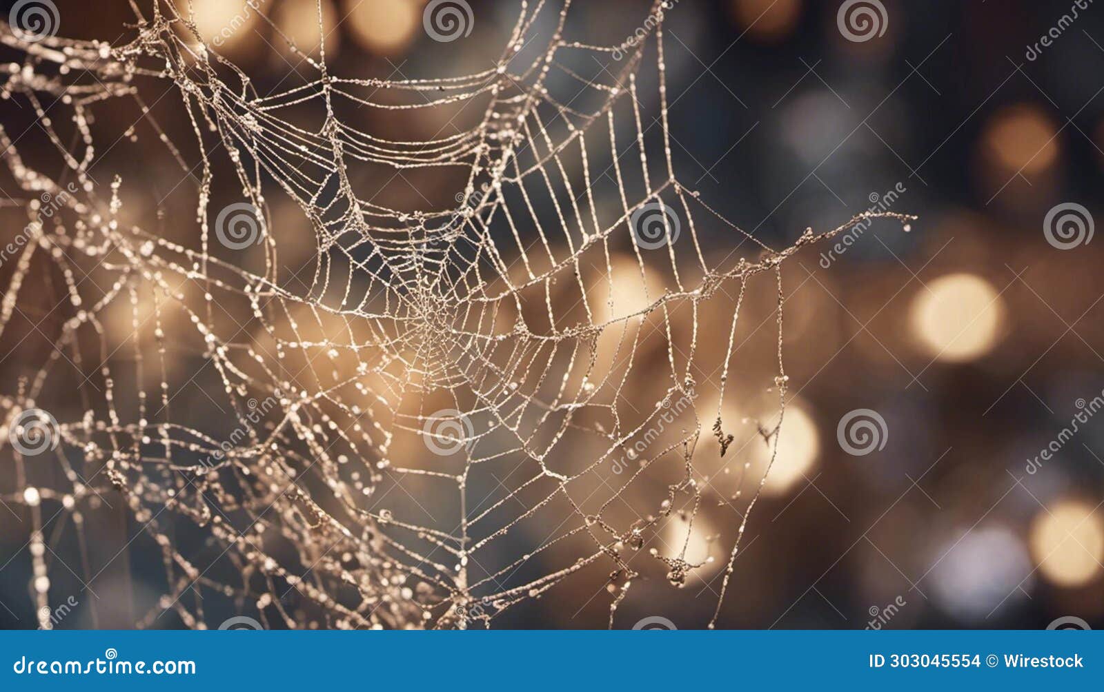AI Generated Illustration of a Beautiful Spider Web Highlighted Against ...