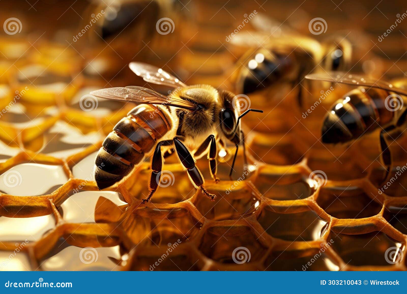 AI Generated Illustration of Bees Working Together on the Underside of ...