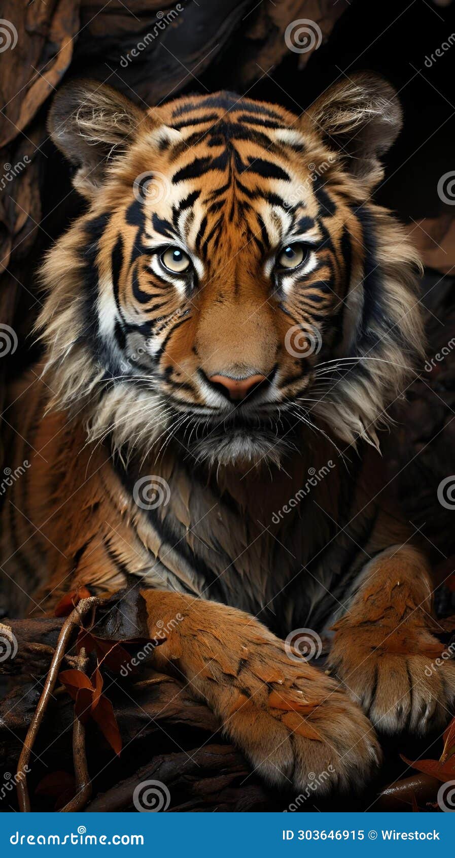 AI Generated Illustration of a Bengal Tiger, with a Powerful Expression ...