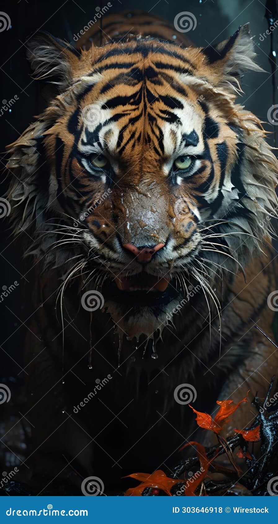 AI Generated Illustration of a Bengal Tiger, with a Powerful Expression ...