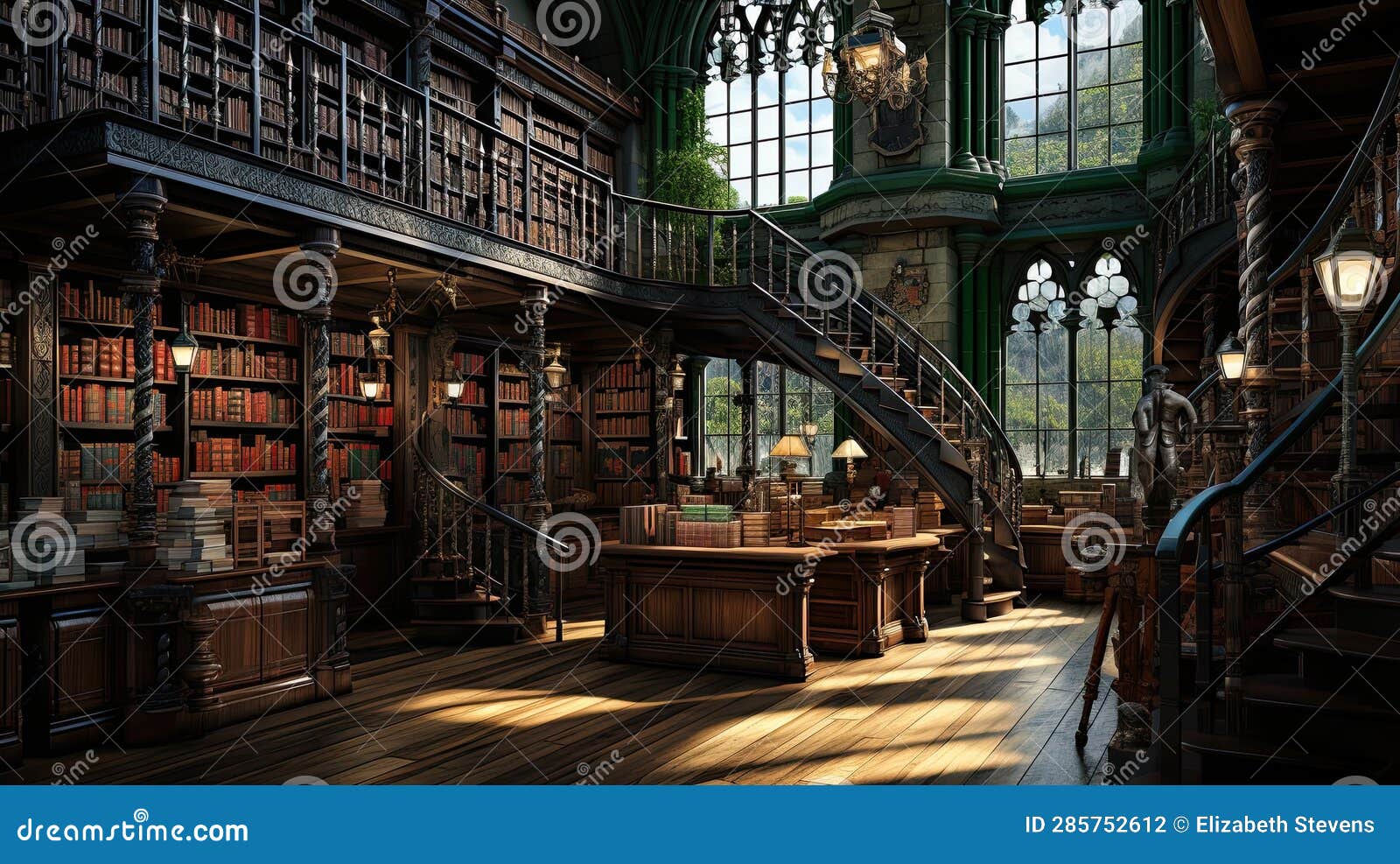 Library, Repository of All that S Fit To Print Stock Illustration ...