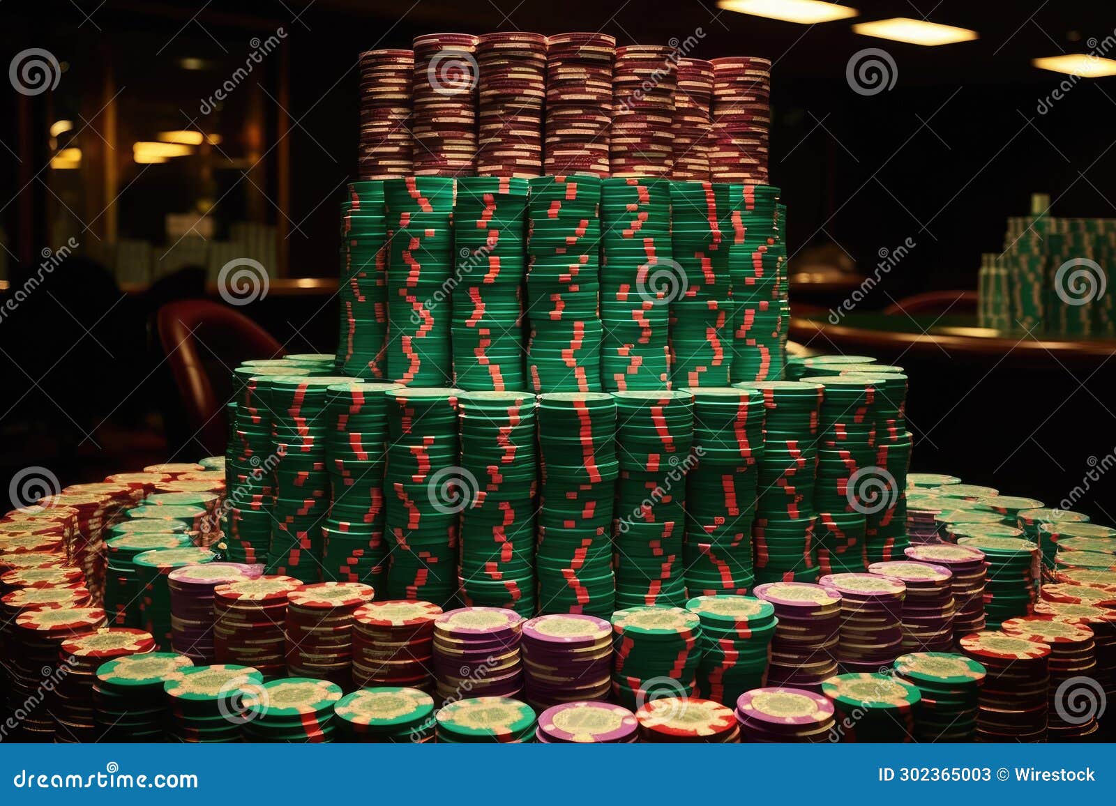 AI-generated Illustration of a Big Stack of Poker Chips. Stock ...