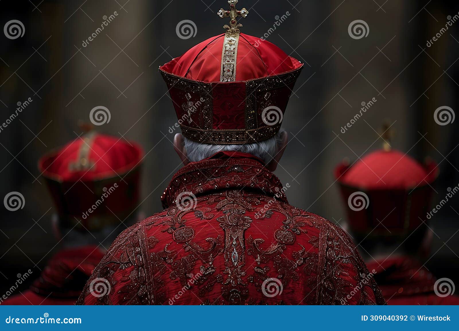 AI-generated Illustration of the Bishops in a Dark Setting Wearing Red ...