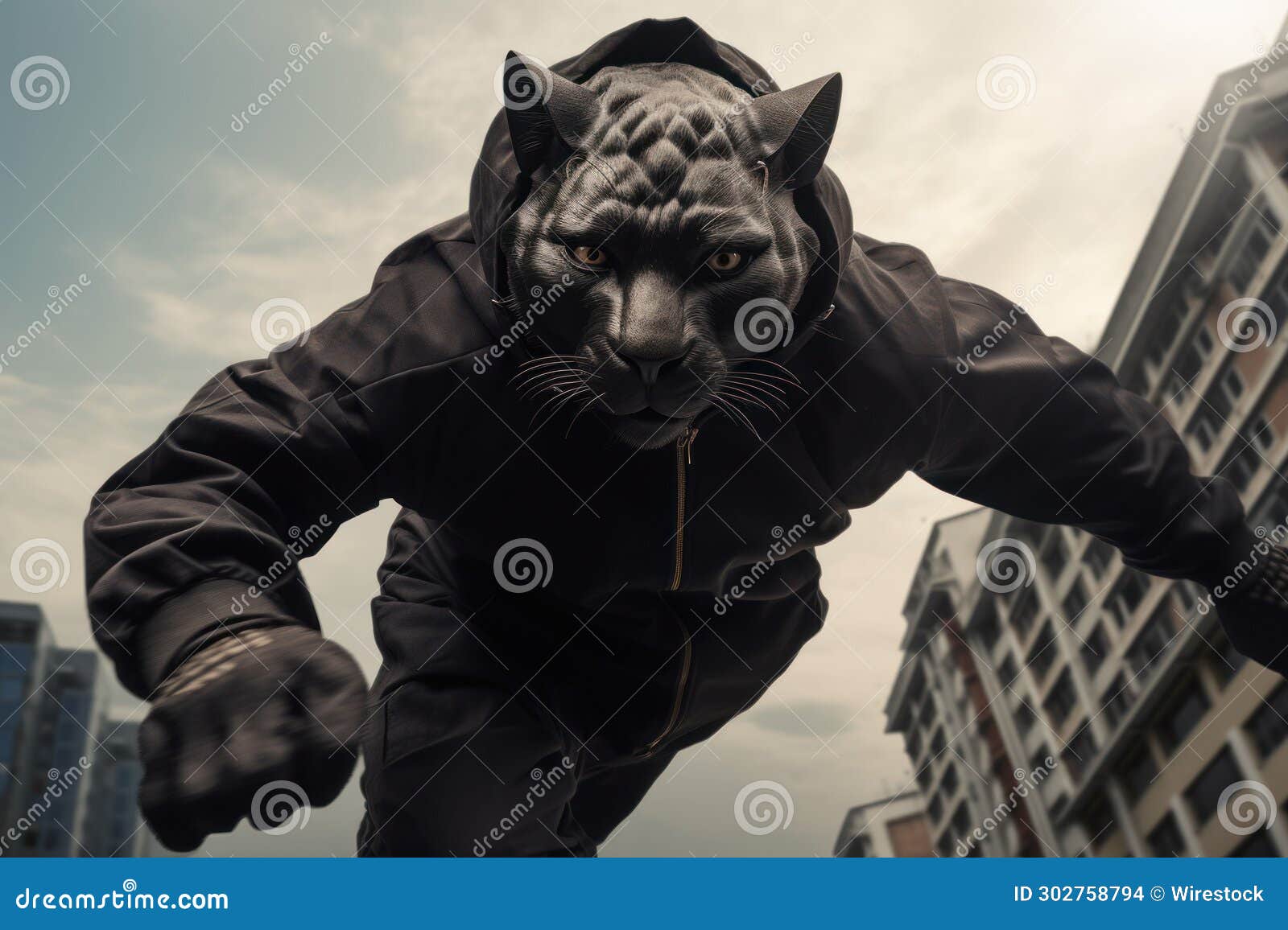 AI Generated Illustration of a Black and White Bengal Tiger is Soaring ...