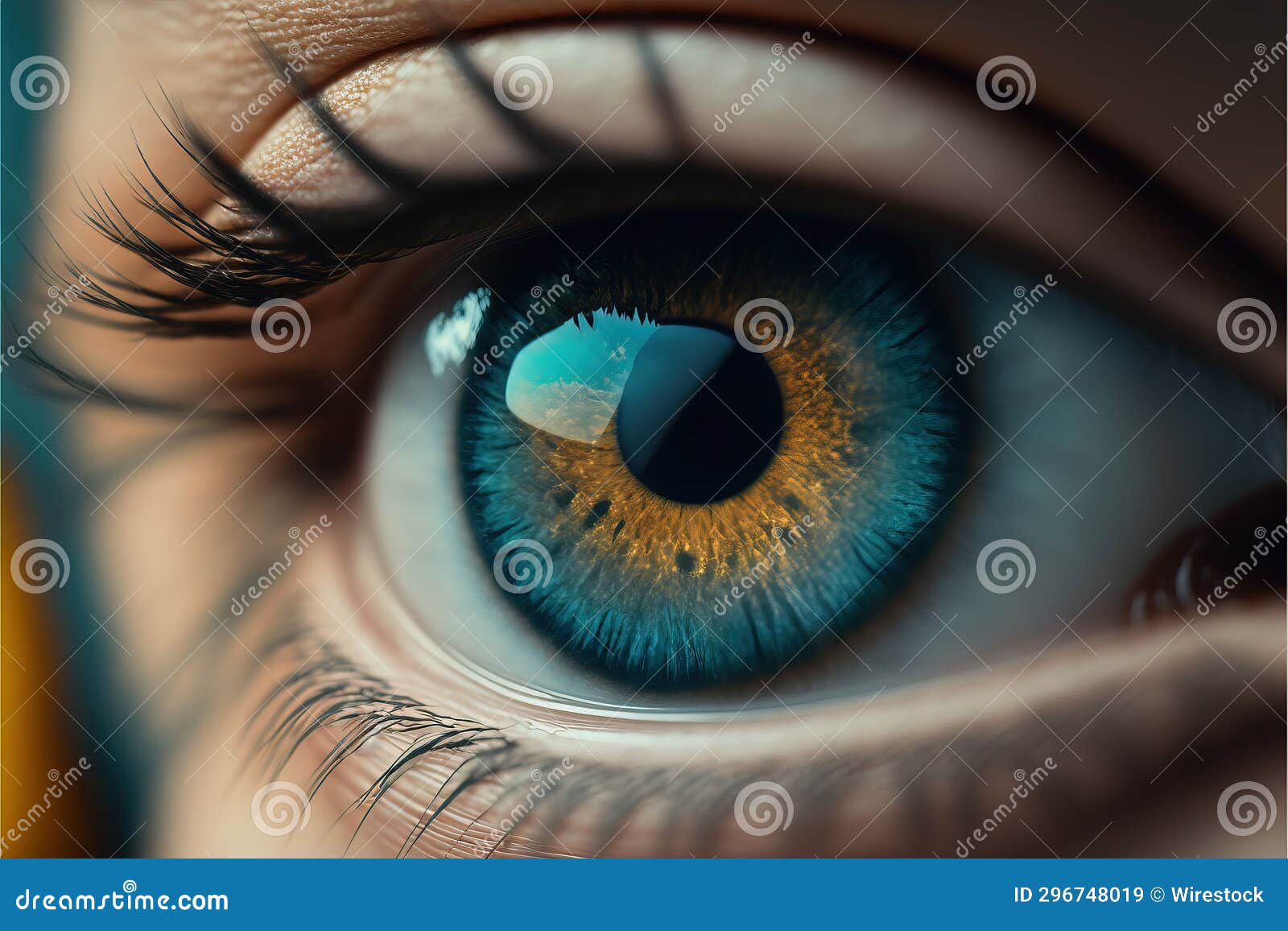 AI Generated Illustration of a Blue Human Eye Stock Illustration ...