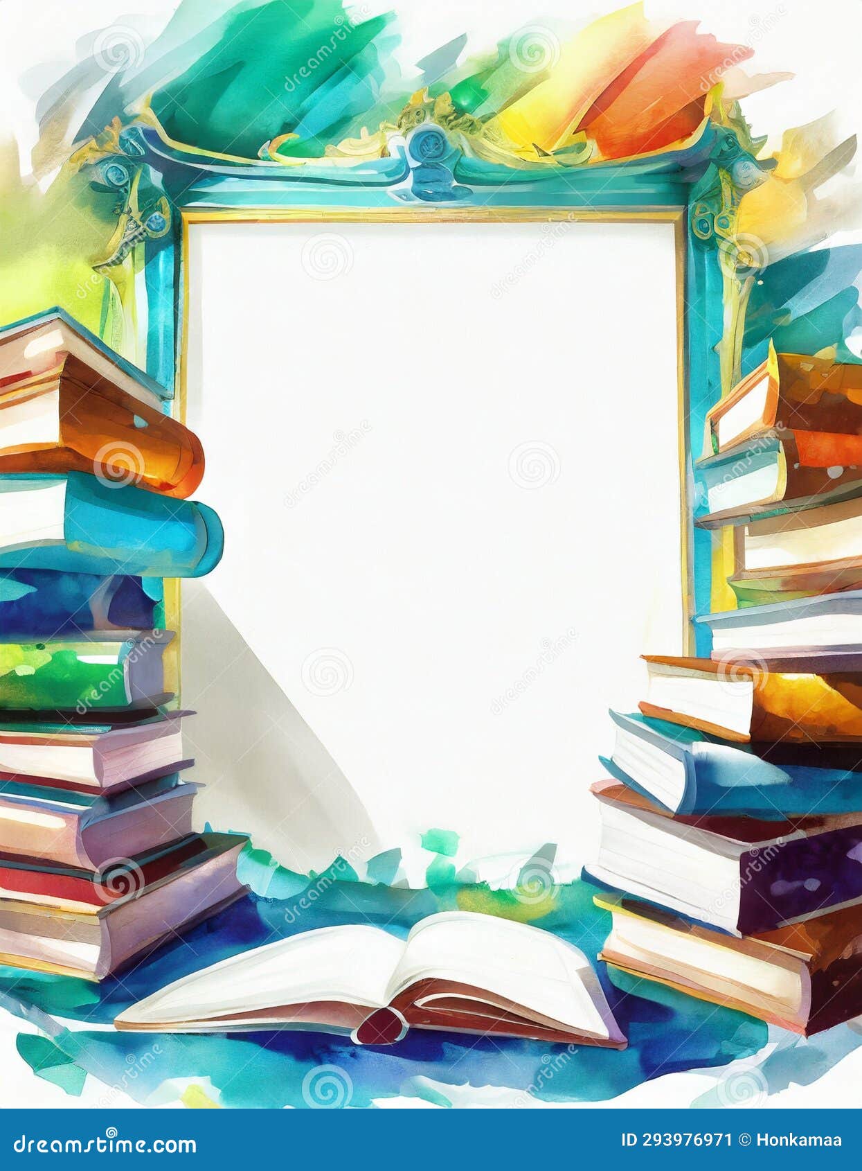 A frame of books stock illustration. Illustration of novels - 293976971