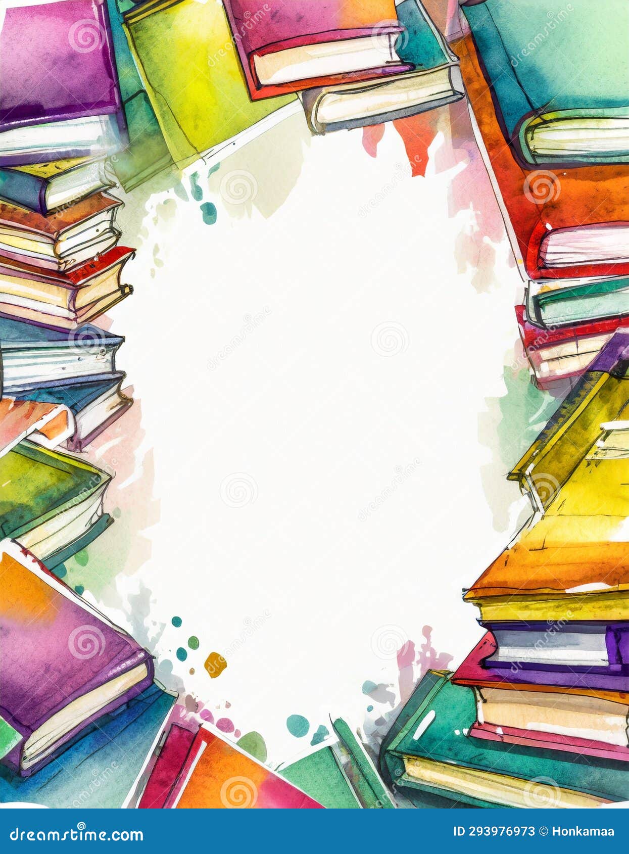 A frame of books stock illustration. Illustration of cartoon - 293976973