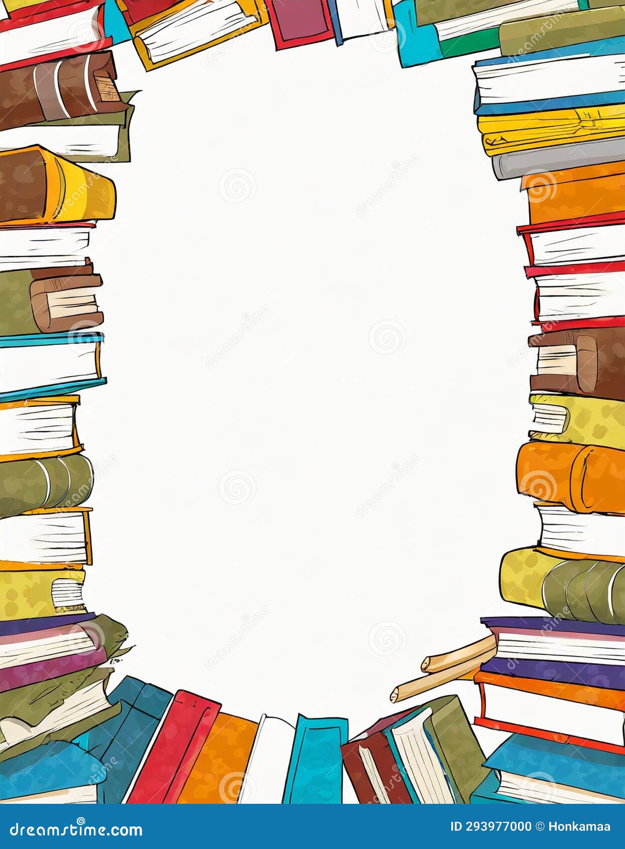 A frame of books stock illustration. Illustration of clipart - 293977000
