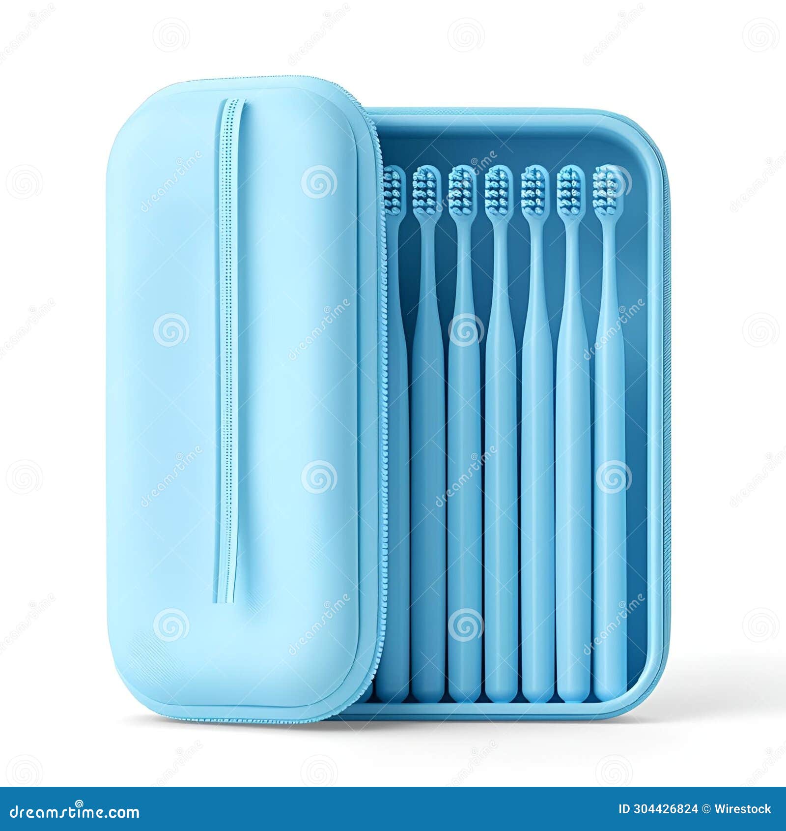 AI Generated Illustration of a Box of Blue Toothbrushes on a White ...