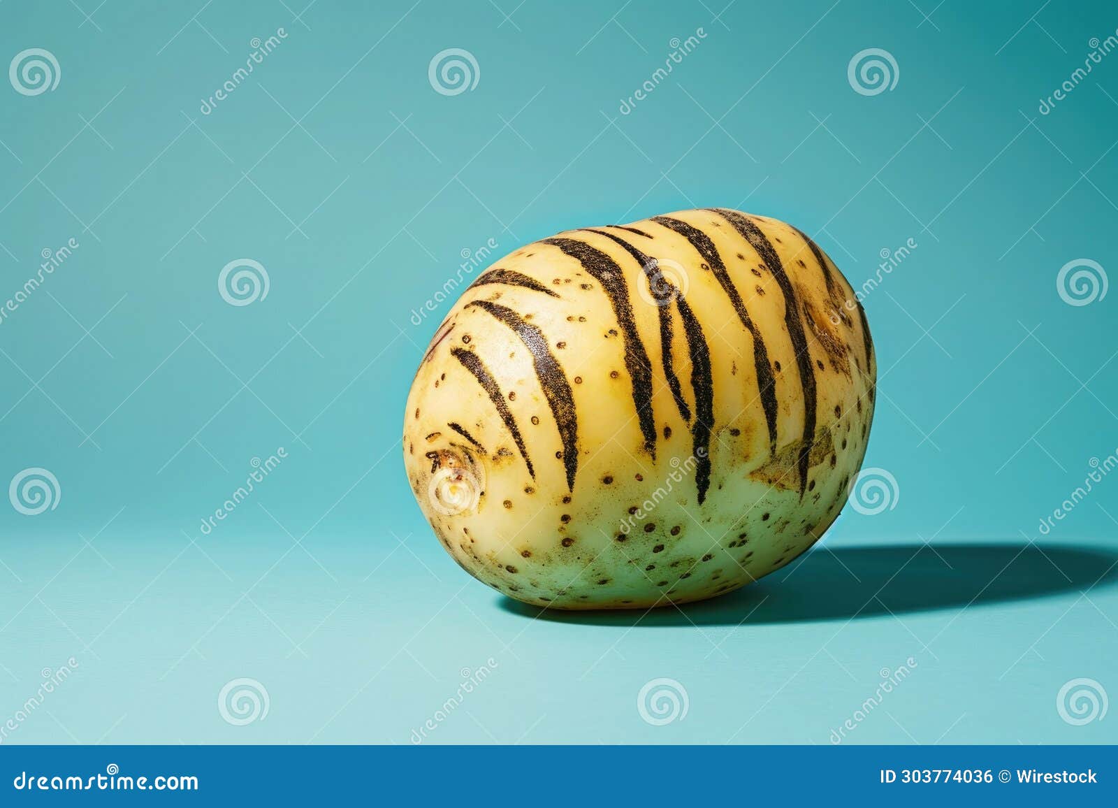 AI Generated Illustration of a Bright Potato with a Tiger Print Design ...