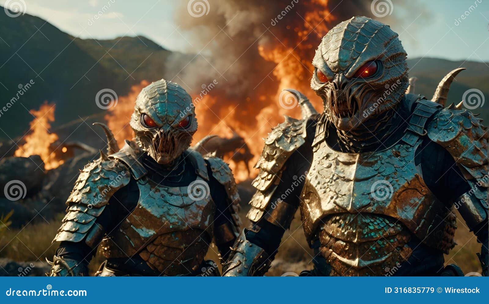 AI Generated Illustration of Bug Hunters Wearing Scale Armor Stock ...