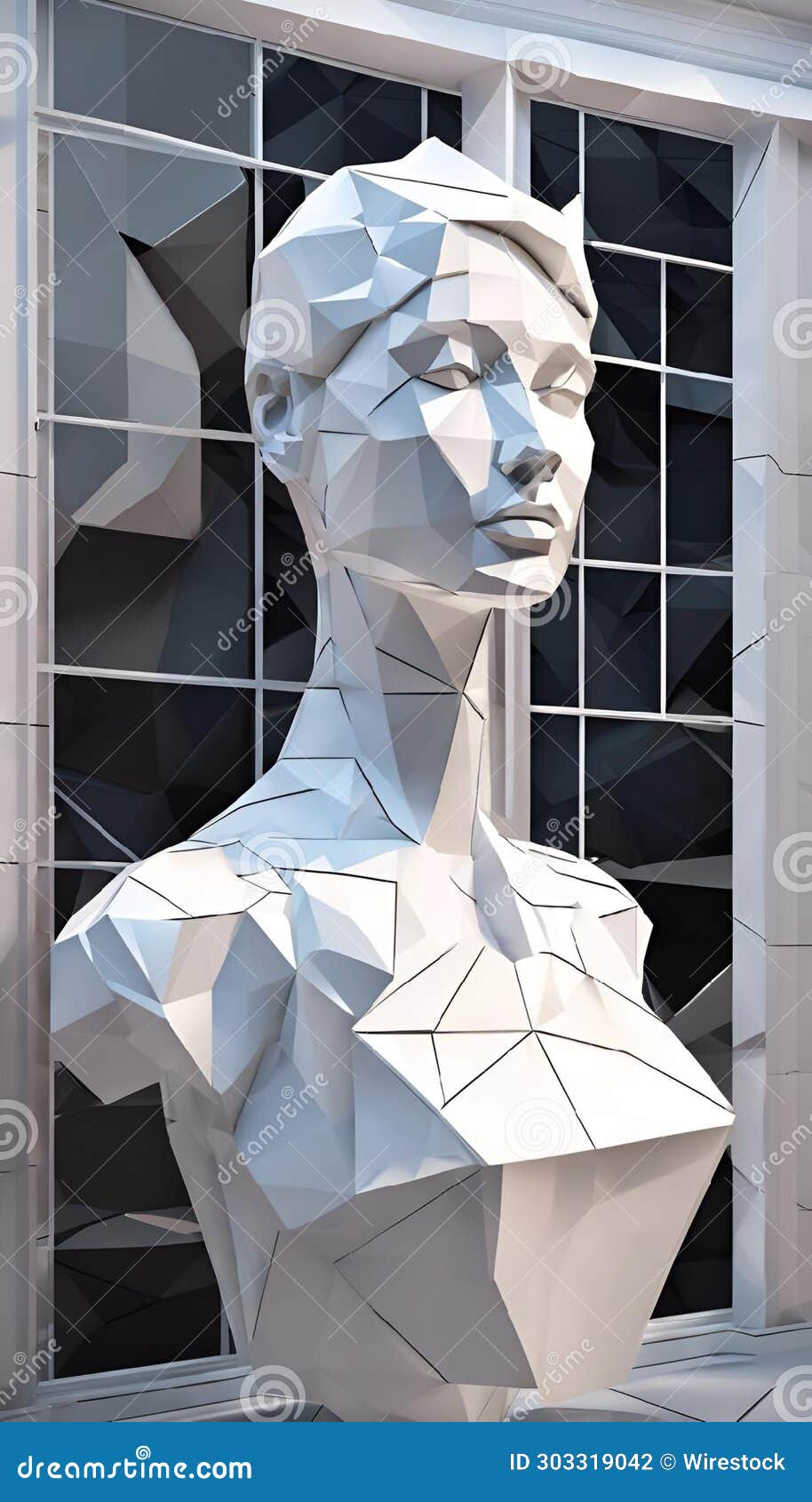 AI Generated Illustration of the Bust of Woman with a Low Poly Styling ...