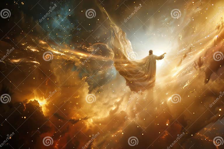 AI Generated Illustration of a Celestial Deity in Space Stock ...