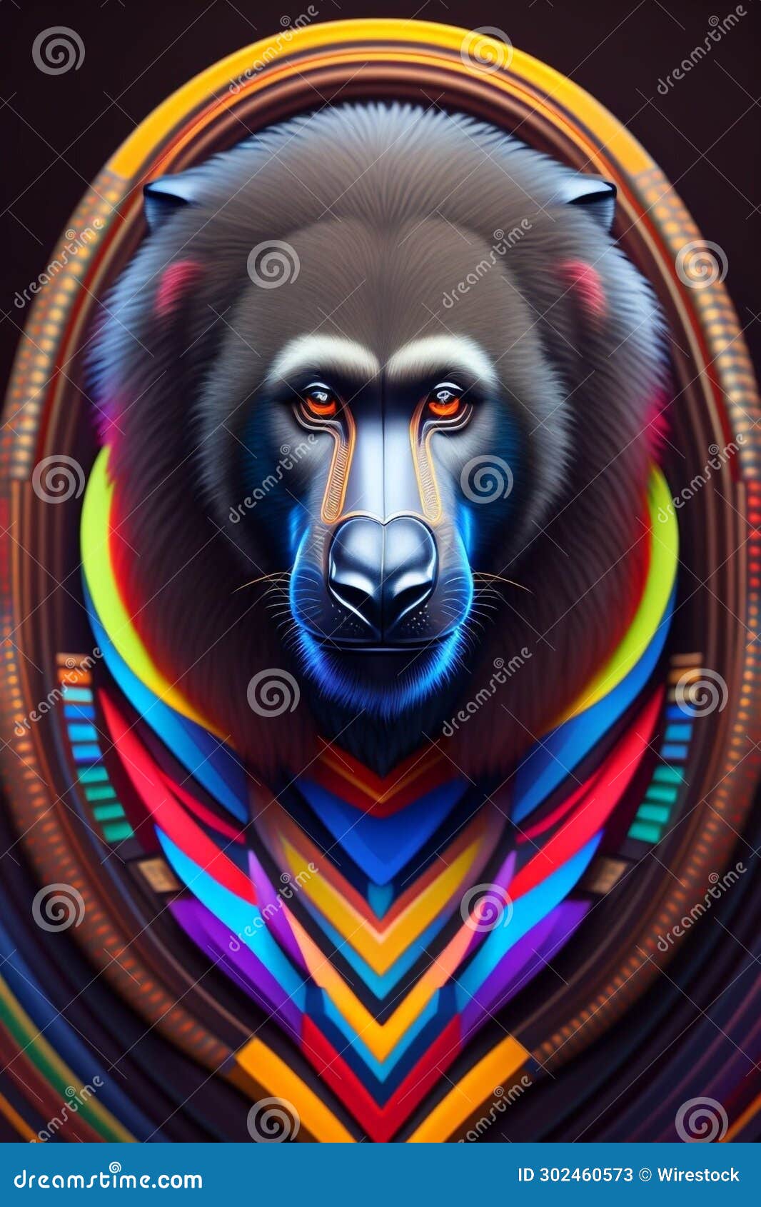 AI Generated Illustration of a Cheerful Cartoon Monkey with a Vibrant ...
