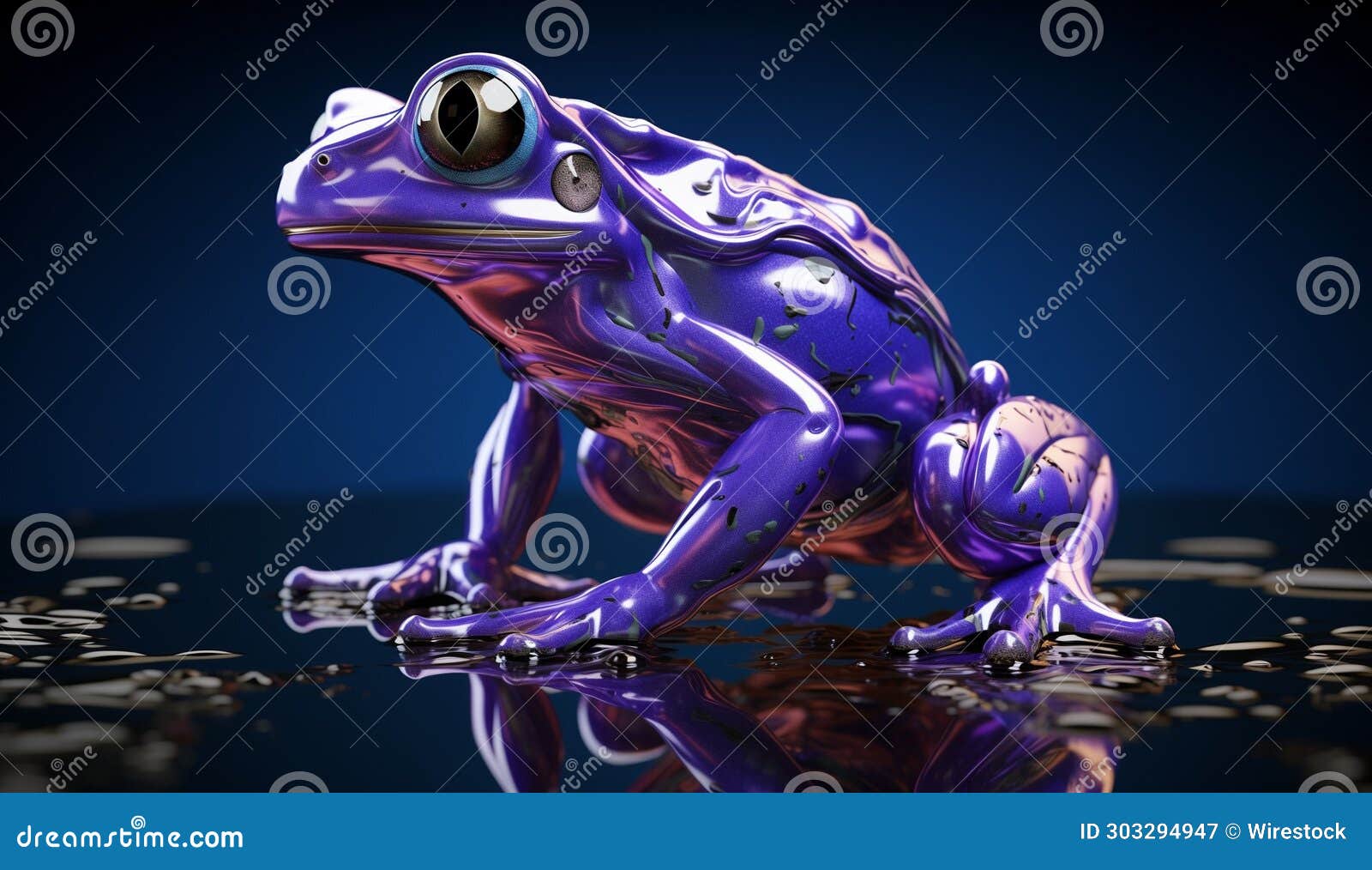 Purple Frog Head With A Sleepy Face Of Innocence. Doodle Icon Drawing ...