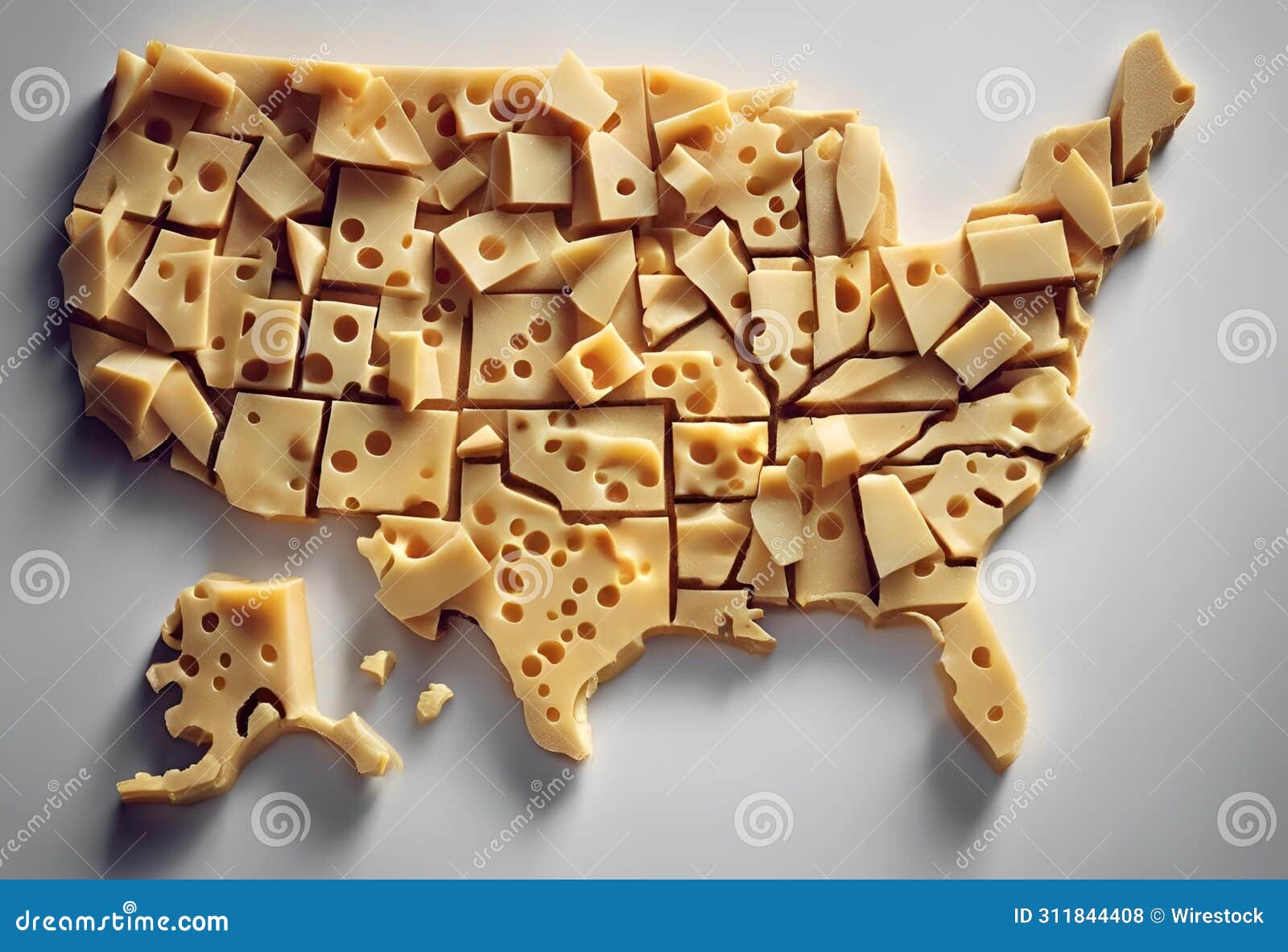 AI Generated Illustration of Cheese Map Stock Illustration ...
