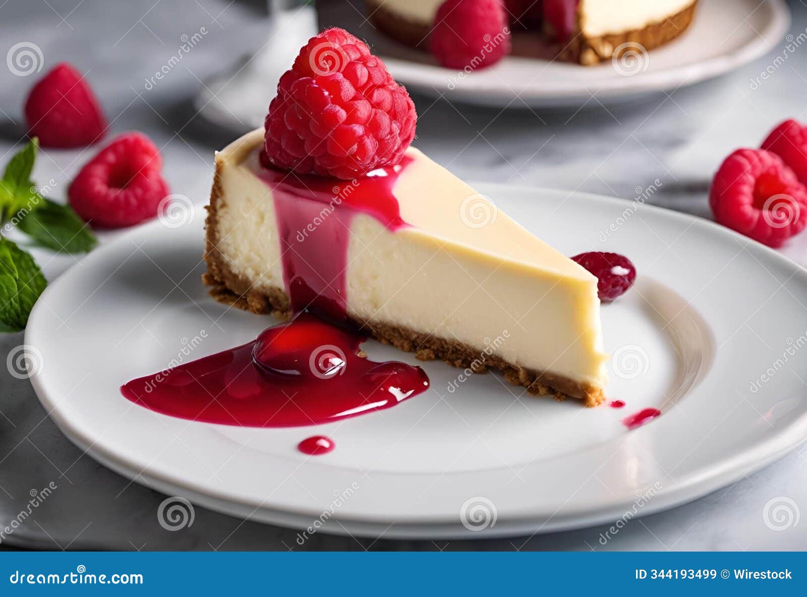 AI-generated Illustration of Cheesecake, Topped with a Glossy Layer of ...