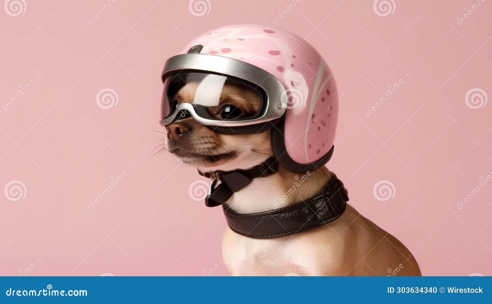 AI-generated Illustration of a Chihuahua Dog Wearing a Pink Protective ... AI-generated Illustration of a Chihuahua Dog Wearing a Pink Protective ...