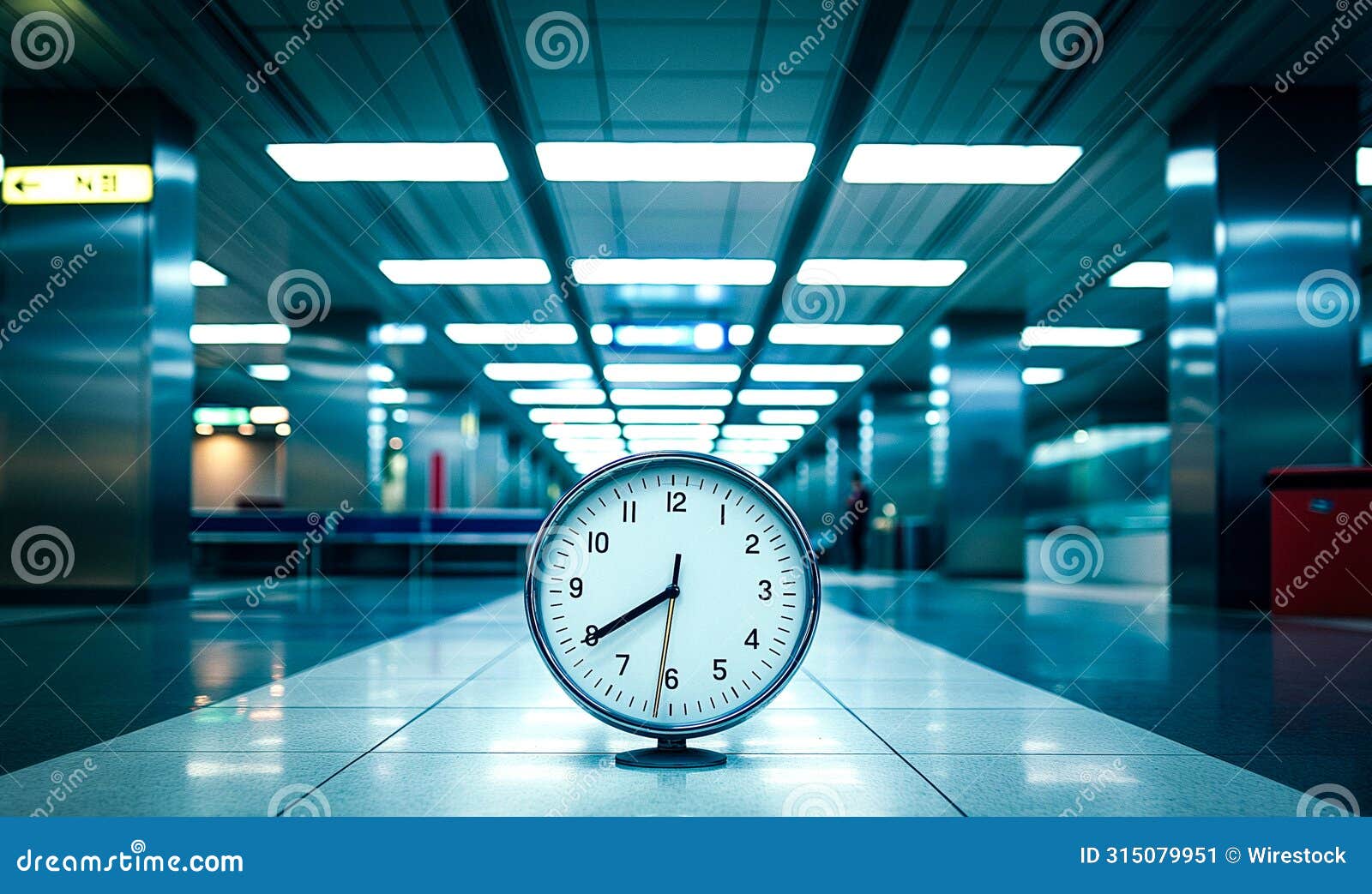 AI Generated Illustration of a Clock on the Subway Platform Stock Image ...