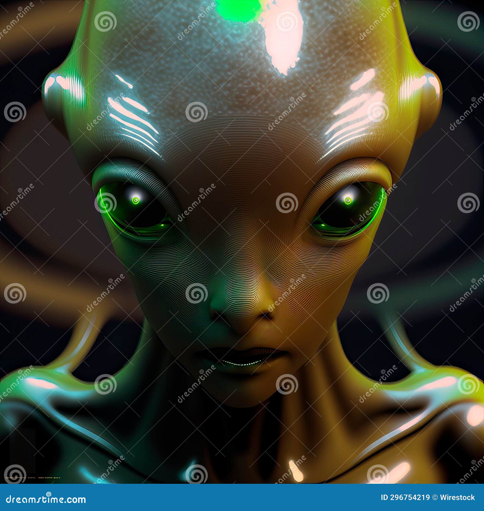 AI Generated Illustration of a Close-up of an Extraterrestrial Being ...