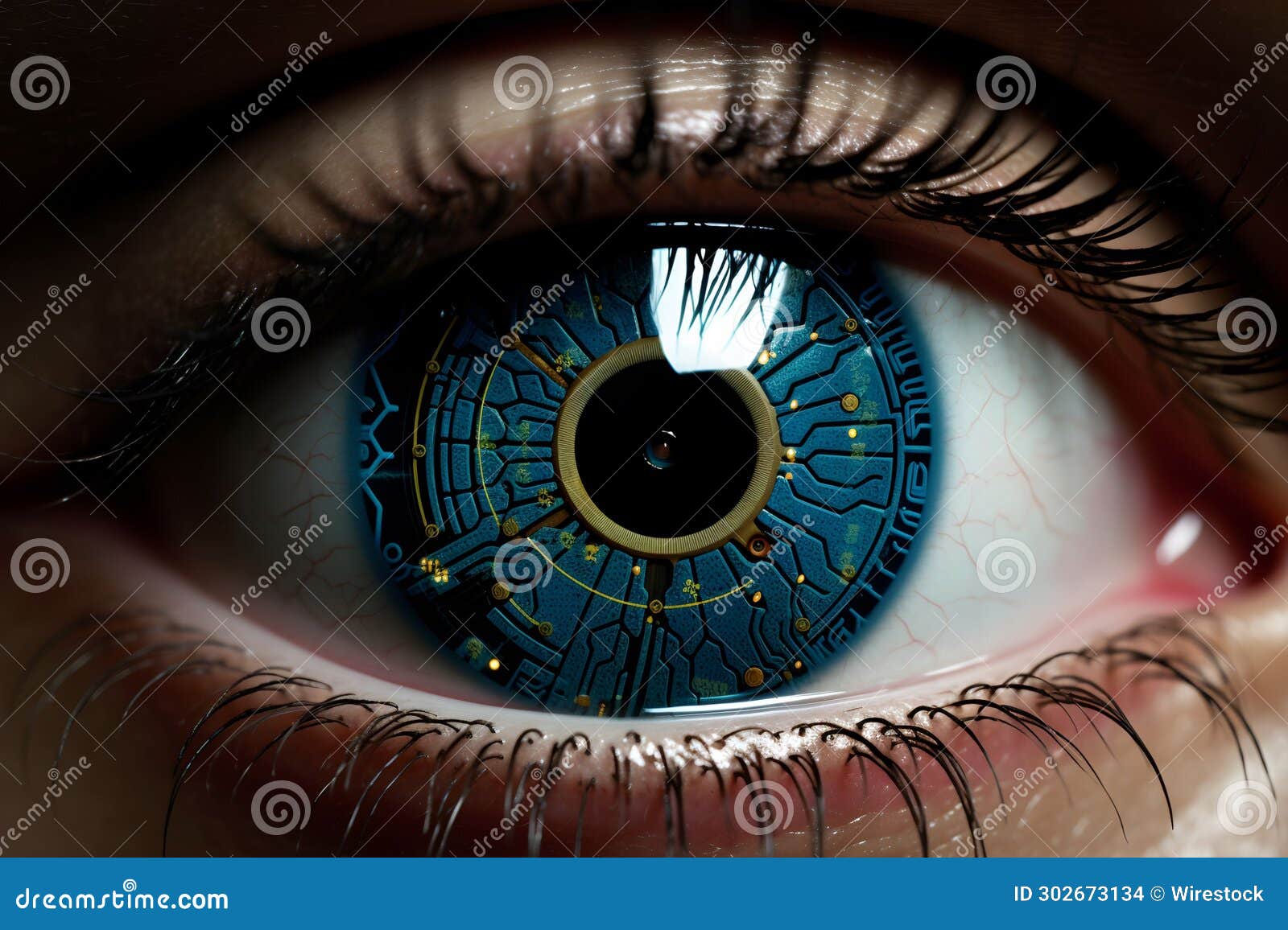 AI Generated Illustration of a Close-up of a Human Eye with an ...