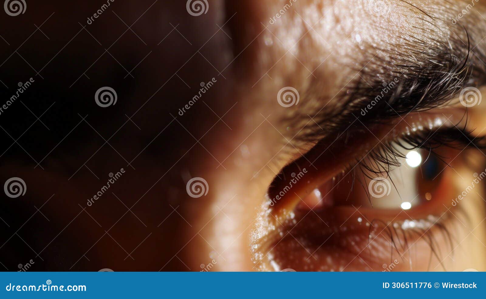 AI Generated Illustration of a Close-up of a Human Eye, a Scared ...