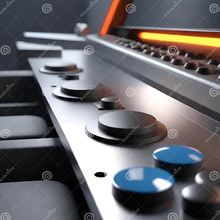 A Close Up of a Control Panel with a Light in the Background Stock ...