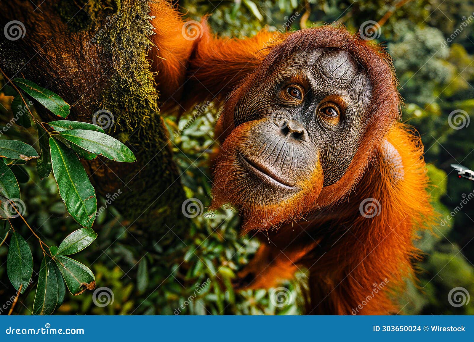 AI Generated Illustration of a Close-up of a Large Brown Monkey Facing ...