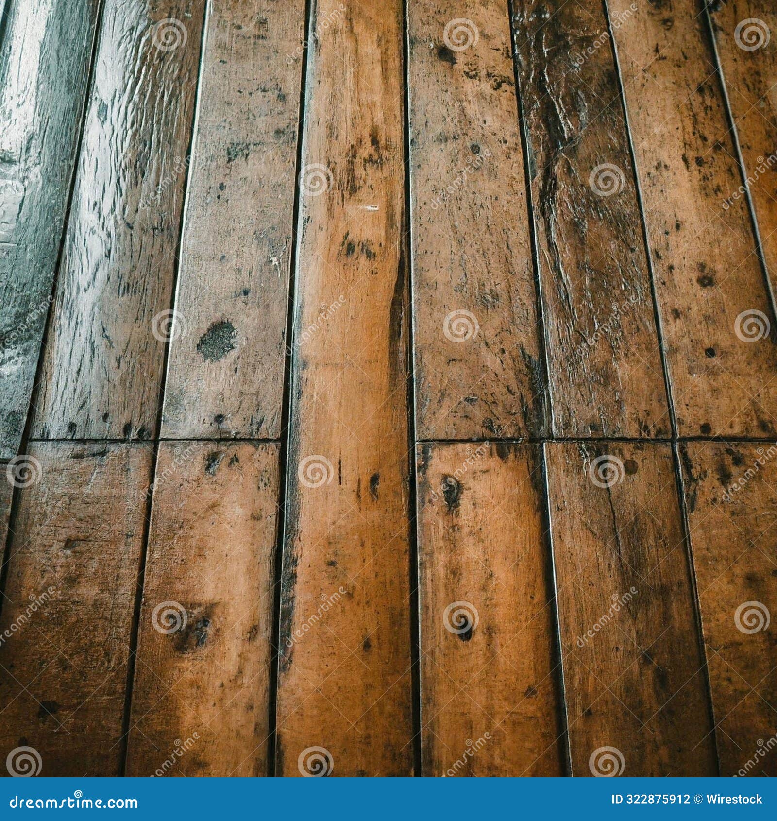 AI Generated Illustration of a Close-up of Rustic Wooden Floorboards ...