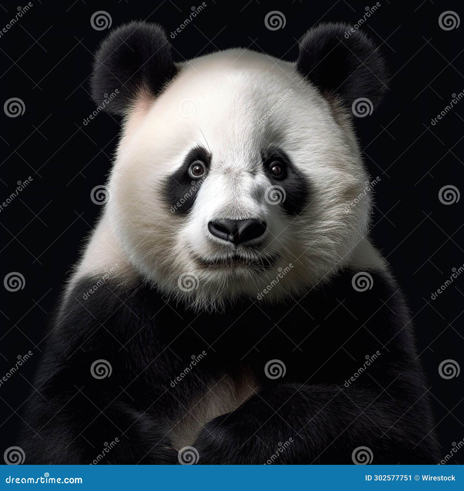 A Close Up of a Panda Bear Looking at the Camera Stock Illustration ...