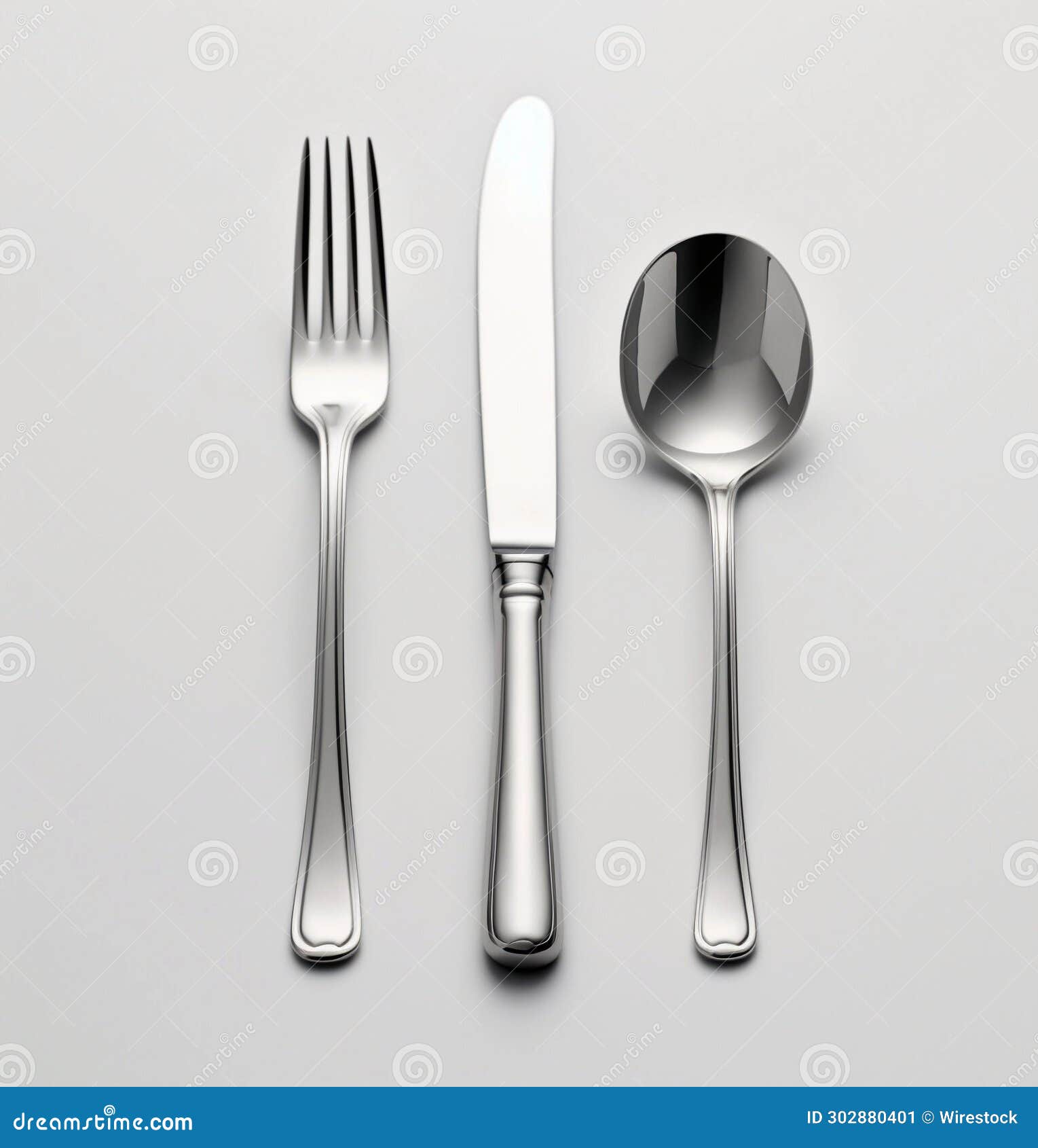 AI Generated Illustration of a Close-up of Three Pieces of Silverware ...