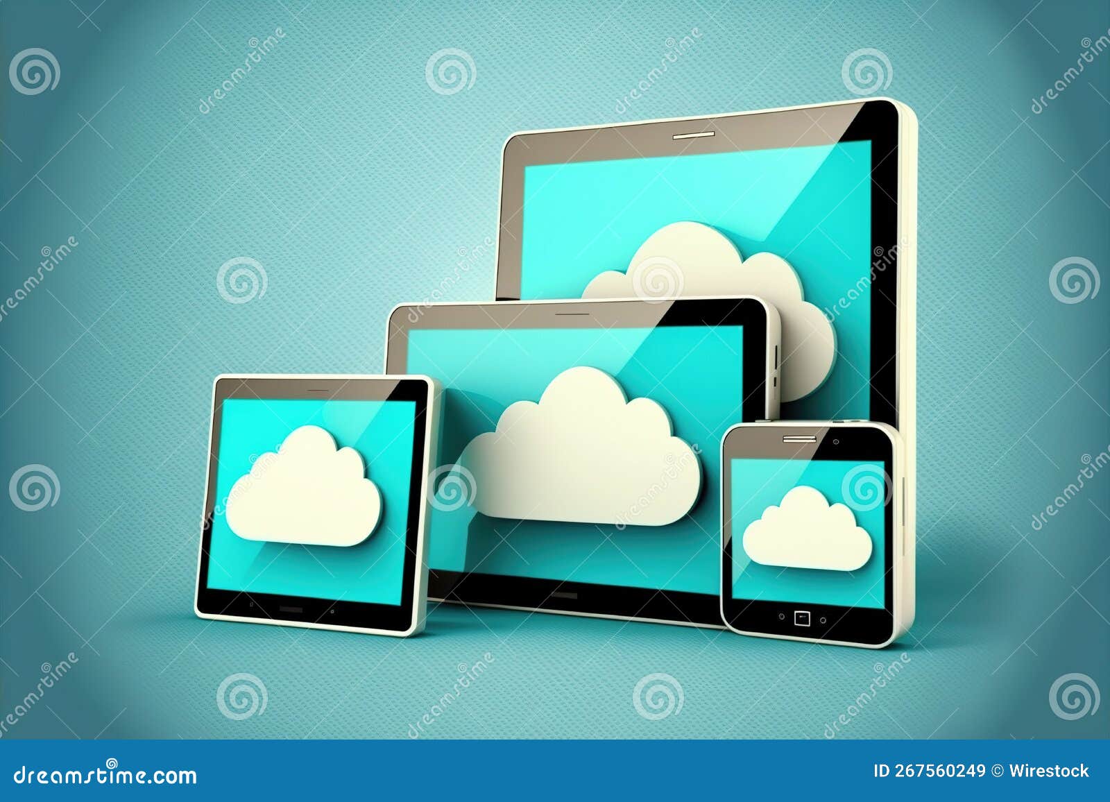 AI Generated Illustration of Clouds on Computer and Phone Screens - the ...