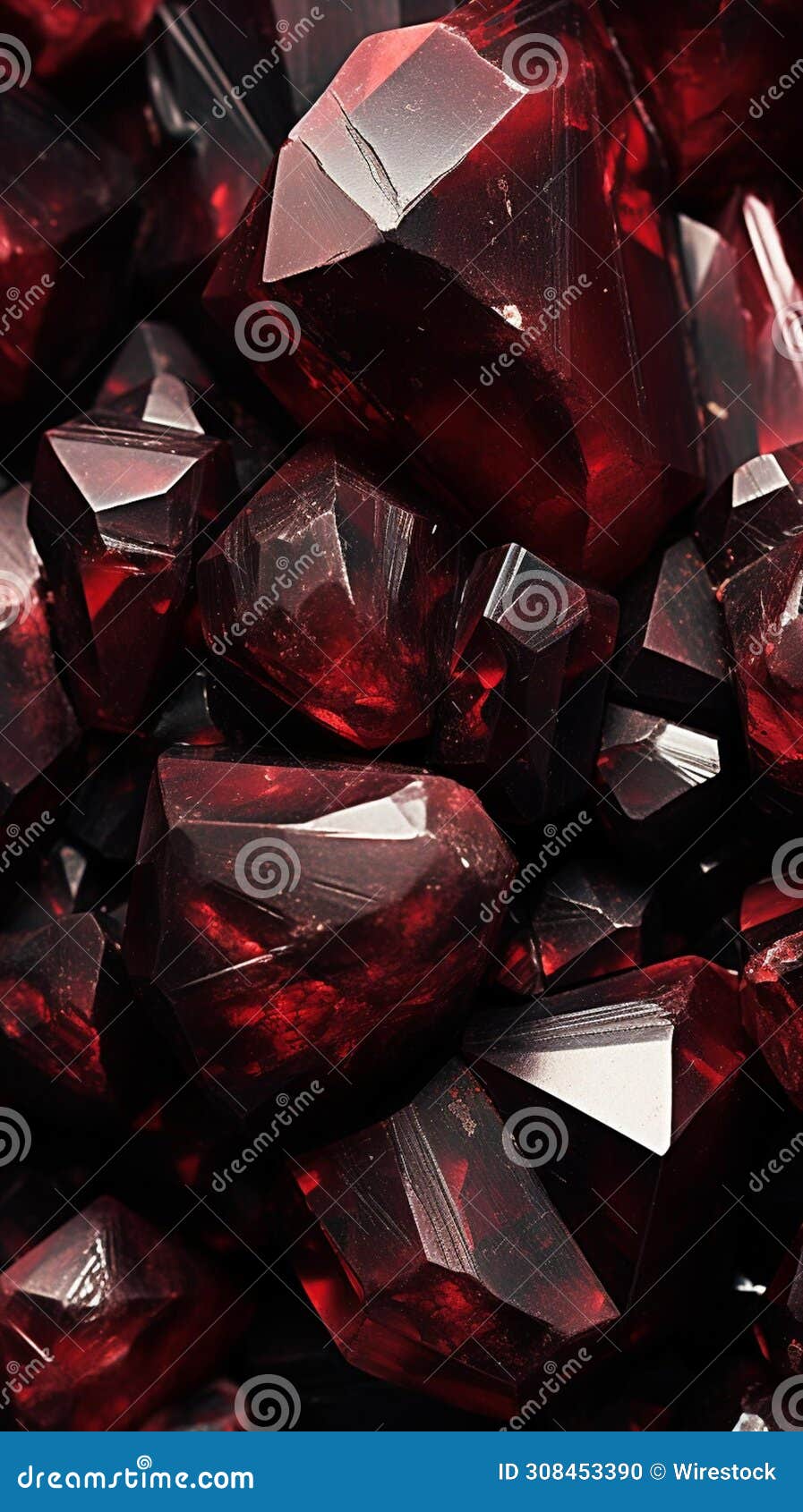 AI-generated Illustration of a Cluster of Dark Red Ruby Crystals Stock ...
