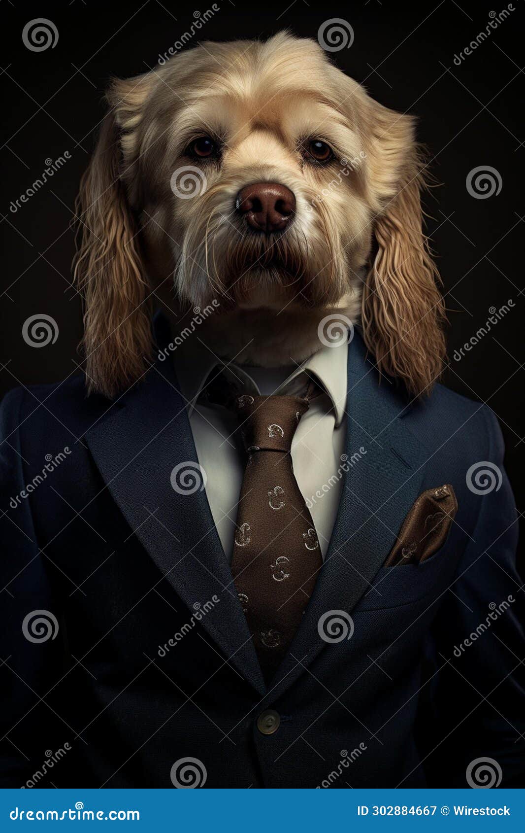AI Generated Illustration of a Cockapoo in a Classic Suit Stock ...