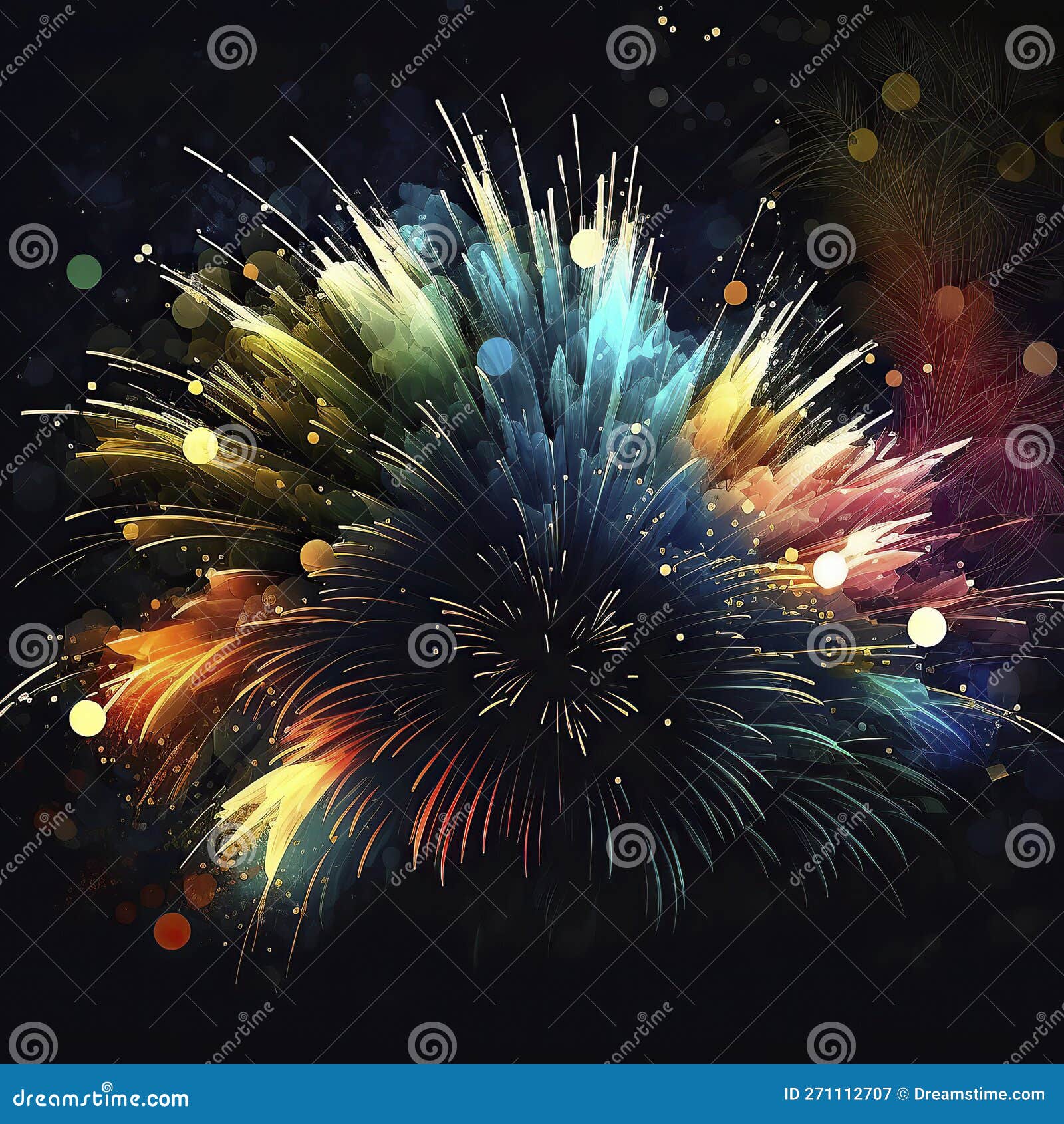AI Generated Illustration from Colorful Background Firework Explosin on ...