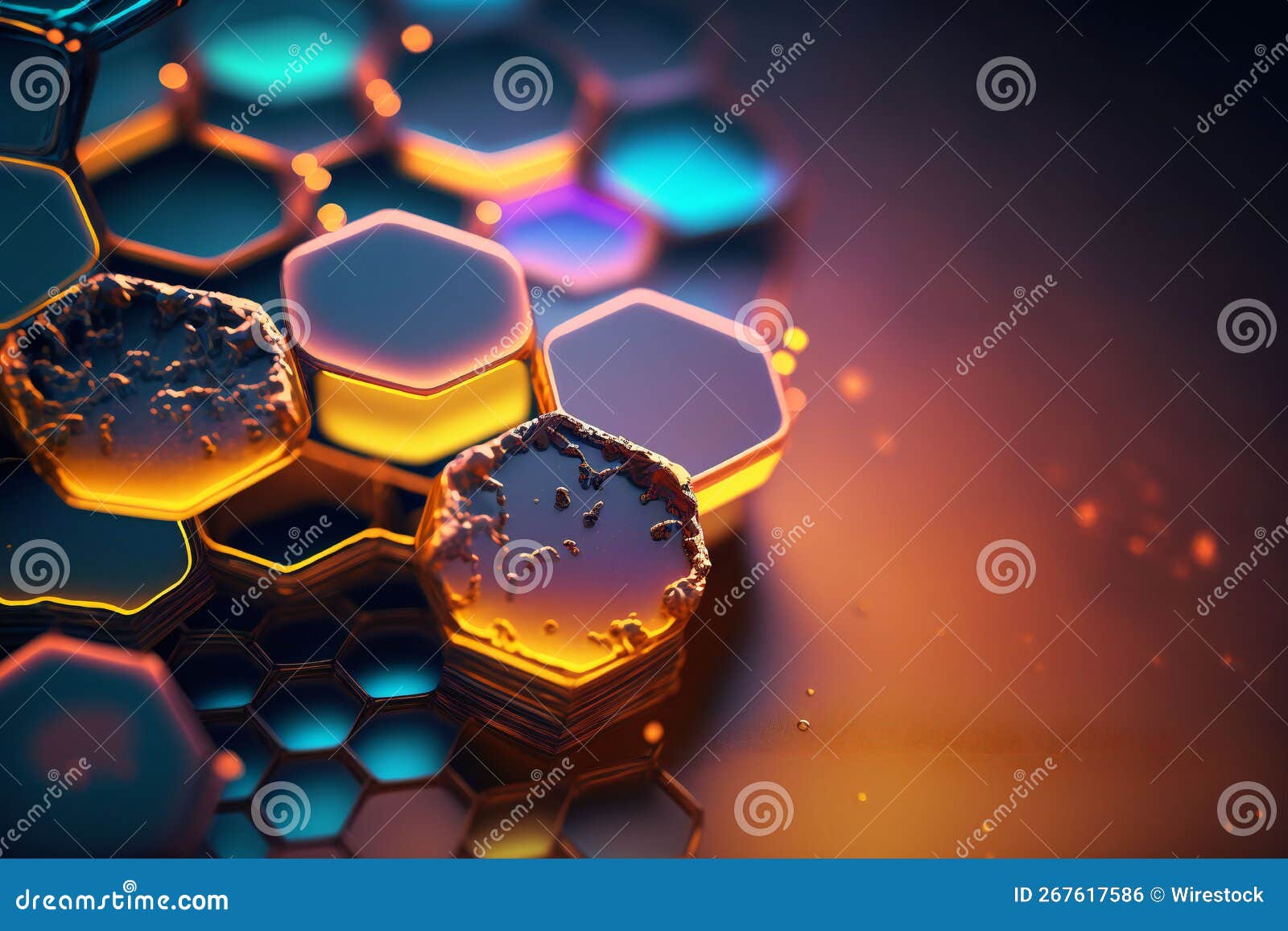 AI-generated Illustration of Colorful Compositions of Abstract Hexagon ...