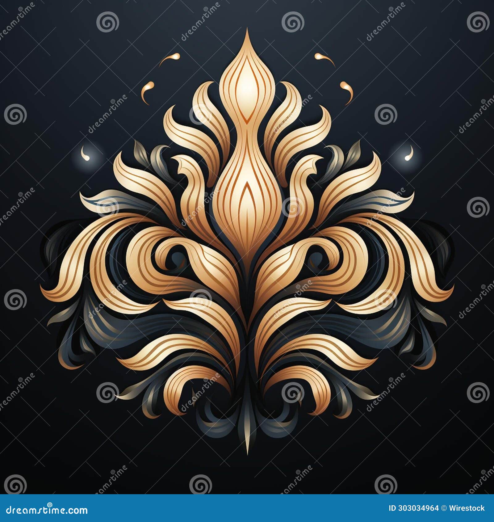 AI Generated Illustration of Colorful Floral Patterns in Kranok Style ...