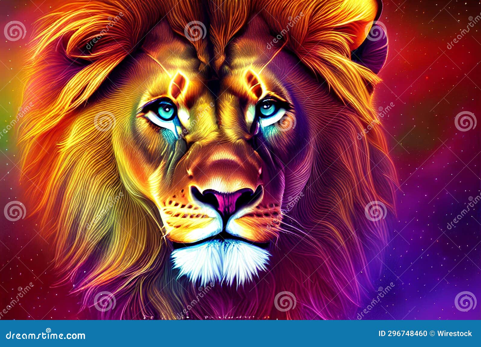 AI Generated Illustration of a Colorful Lion Perfect for Wallpapers and ...