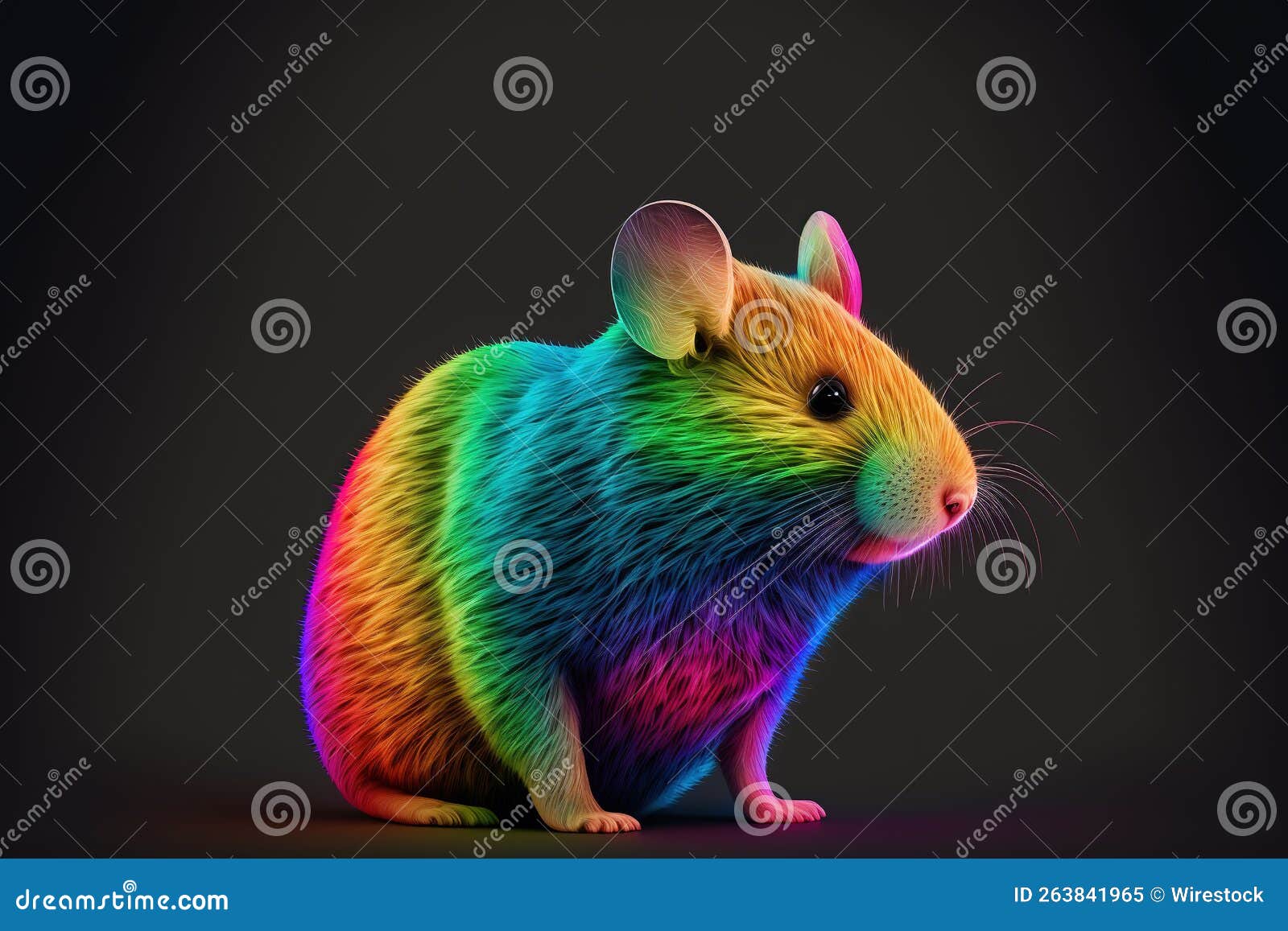 AI Generated Illustration of a Colorful Mouse Stock Illustration ...