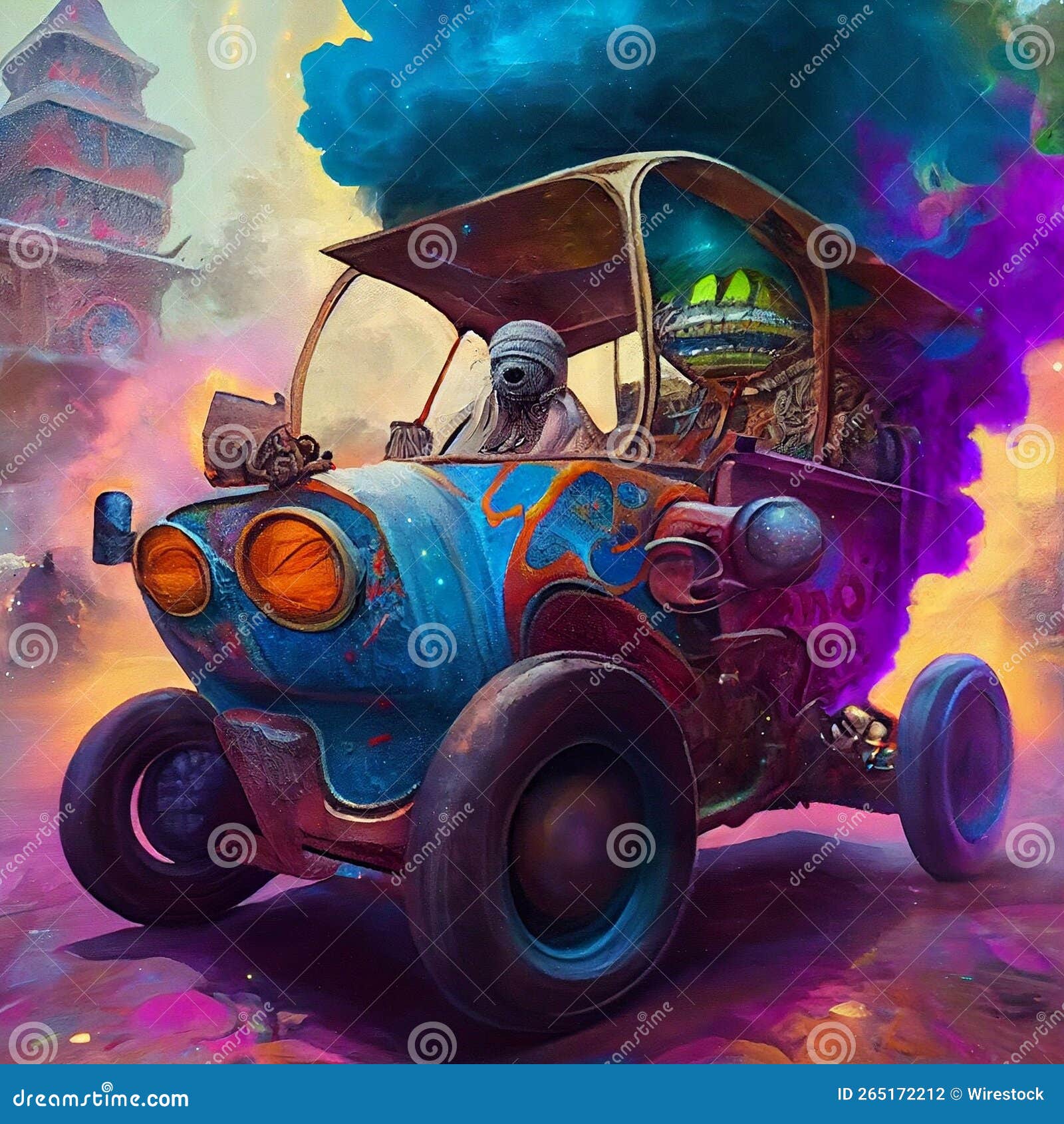 AI Generated Illustration of a Colorful Tuk-tuk, Public Transportation ... AI Generated Illustration of a Colorful Tuk-tuk, Public Transportation ...