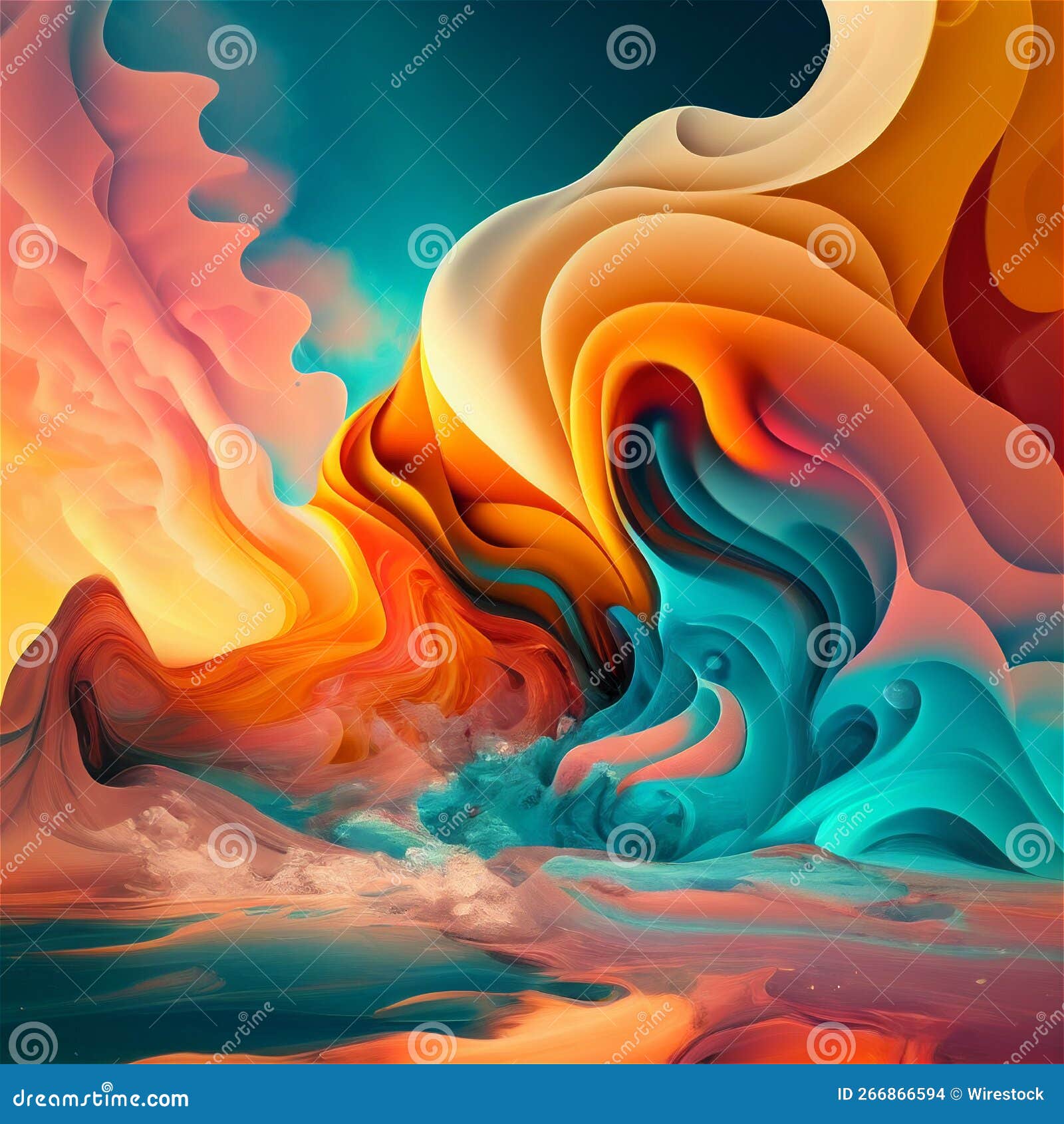 AI Generated Illustration of a Colourful and Wavy Motion Illustration ...